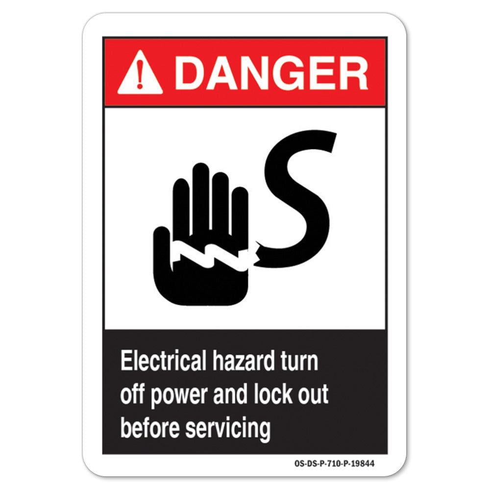 ANSI Danger Sign - Electrical Hazard Turn Off Power And Lock Out Before ...