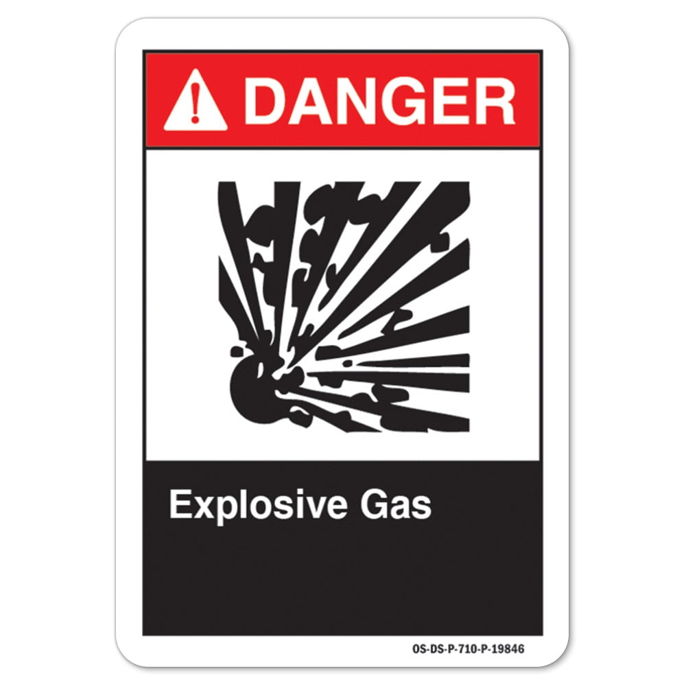 ANSI Danger Sign - Explosive Gas | Plastic Sign | Protect Your Business ...