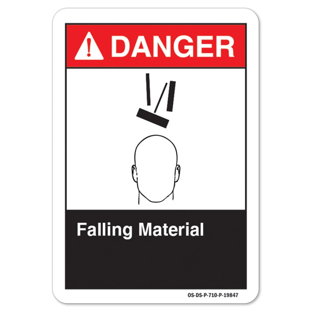 ANSI Danger Sign - Falling Material | Aluminum Sign | Protect Your ...