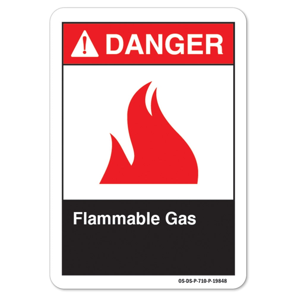 ANSI Danger Sign - Flammable Gas | Plastic Sign | Protect Your Business ...