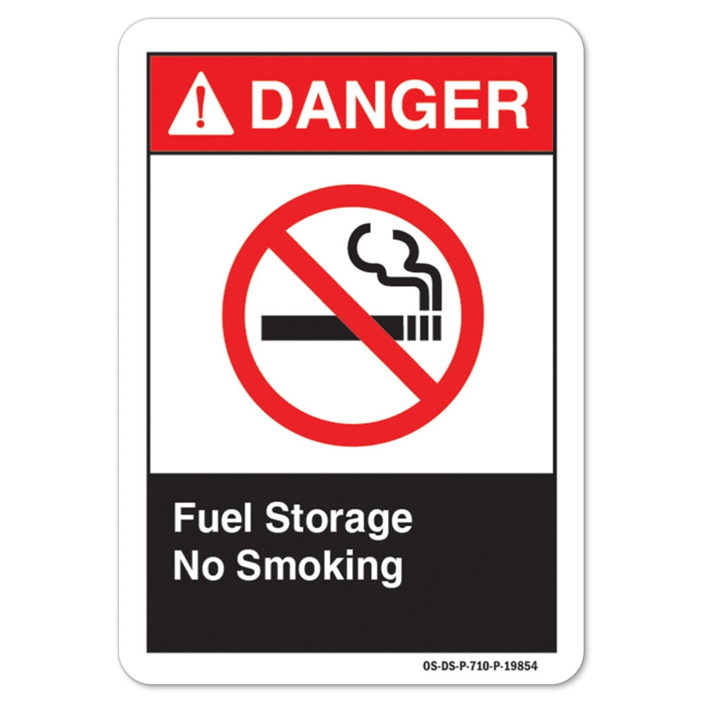 ANSI Danger Sign - Fuel Storage No Smoking | Plastic Sign | Protect ...