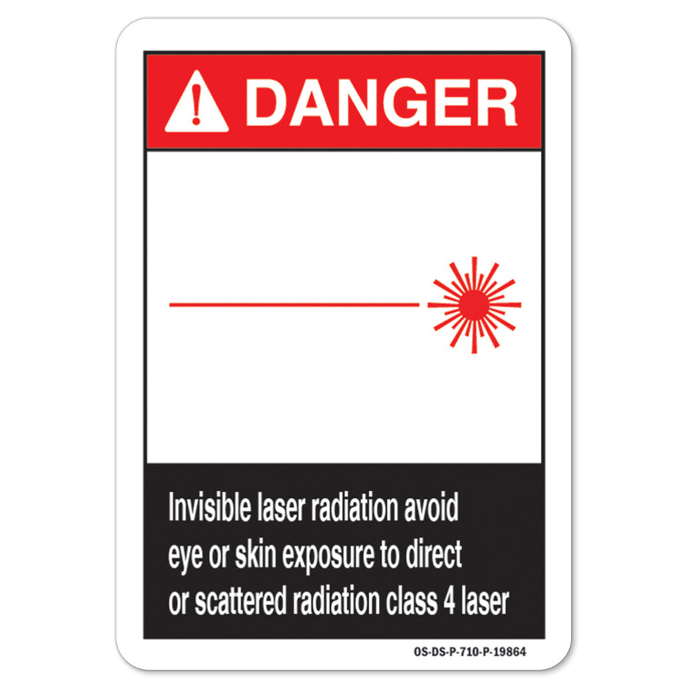 ANSI Danger Sign - Invisible Laser Radiation Avoid Eye Or Skin Exposure ...