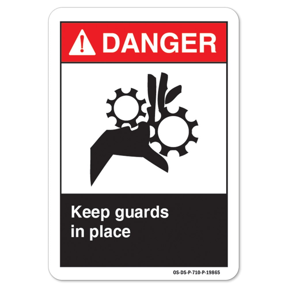 ANSI Danger Sign - Keep Guards In Place | Plastic Sign | Protect Your ...