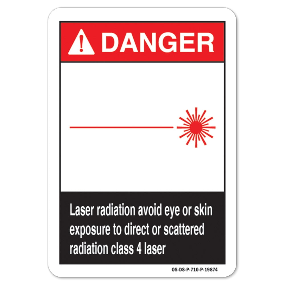 ANSI Danger Sign - Laser Radiation Avoid Eye Or Skin Exposure To Direct ...
