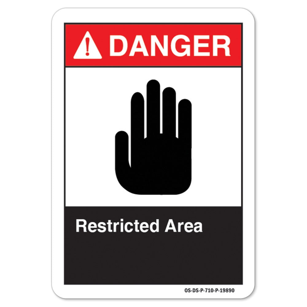 ANSI Danger Sign - Restricted Area | Decal | Protect Your Business ...