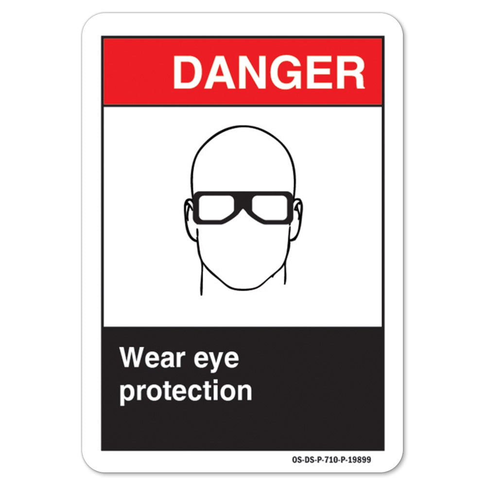ANSI Danger Sign - Wear Eye Protection | Decal | Protect Your Business ...