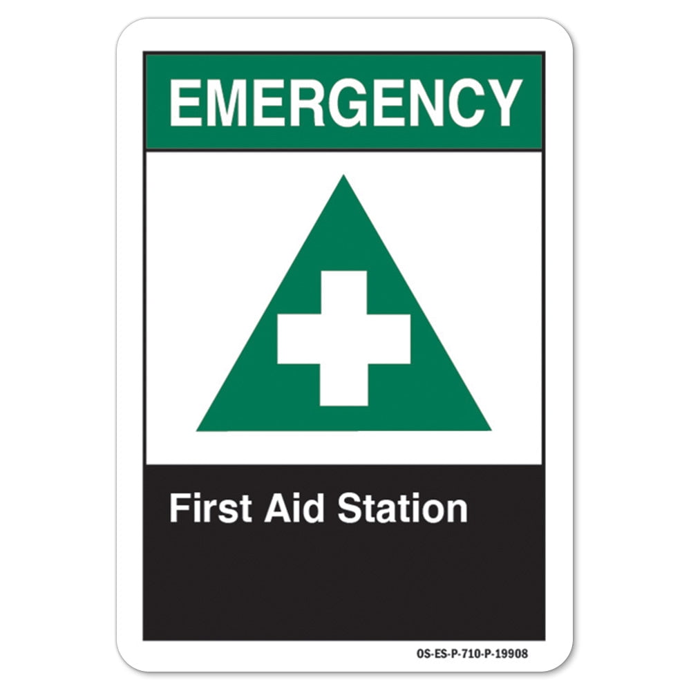 ANSI Emergency Sign - First Aid Station | Plastic Sign | Protect Your ...