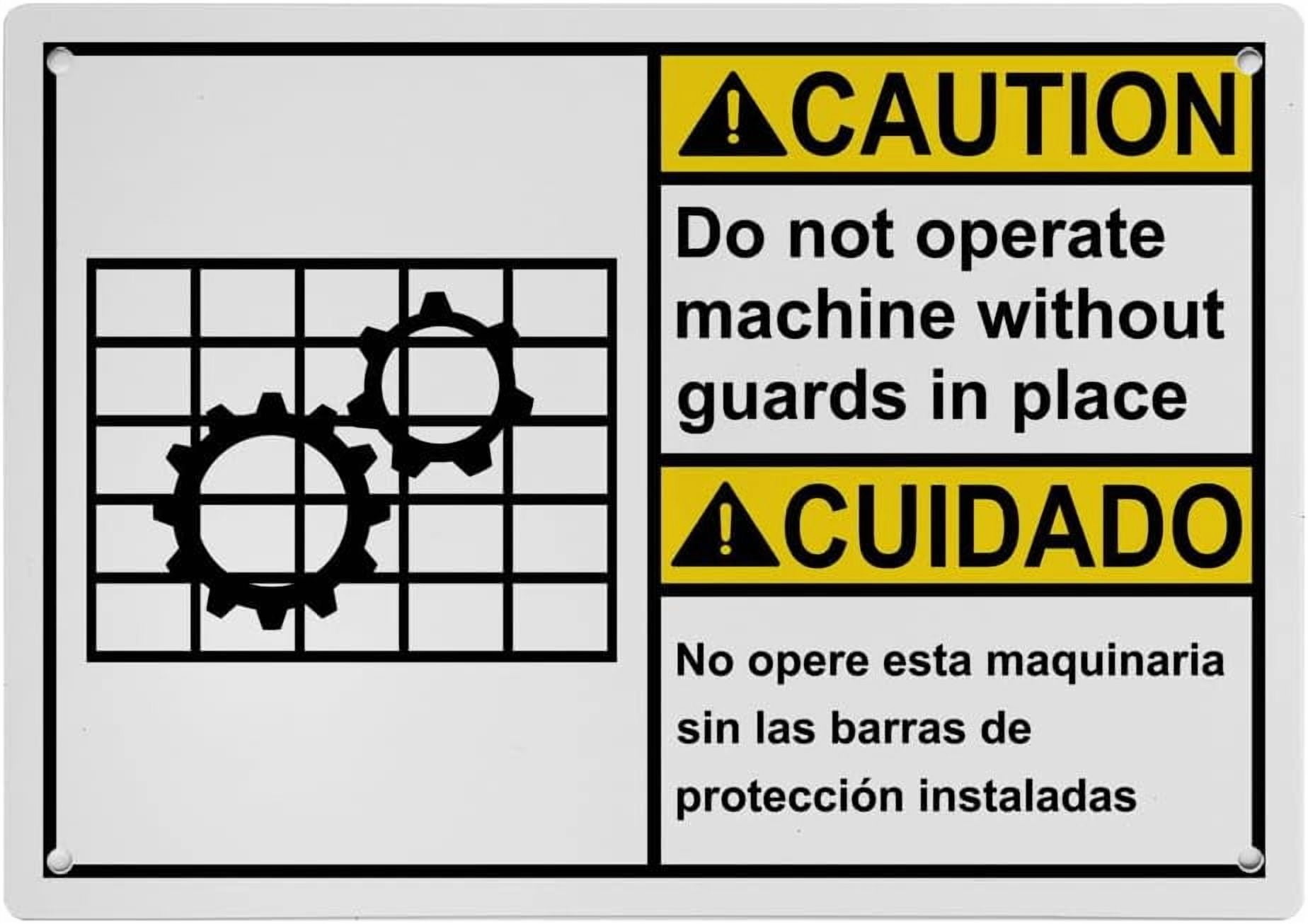 ANSI Guards On Sign - 8"x12" Weatherproof Plastic UV Resistant (Do not ...