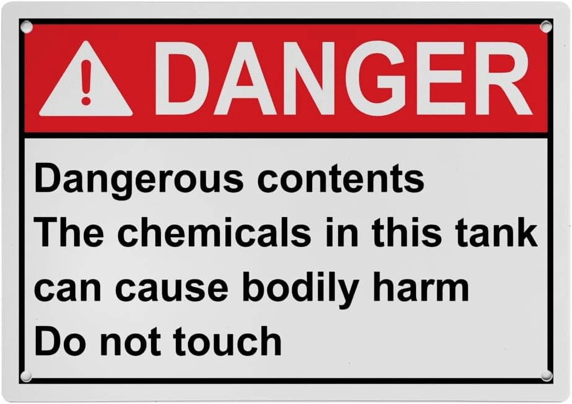 ANSI Horizontal Chemical Sign - 8"x12" Weatherproof Plastic UV ...