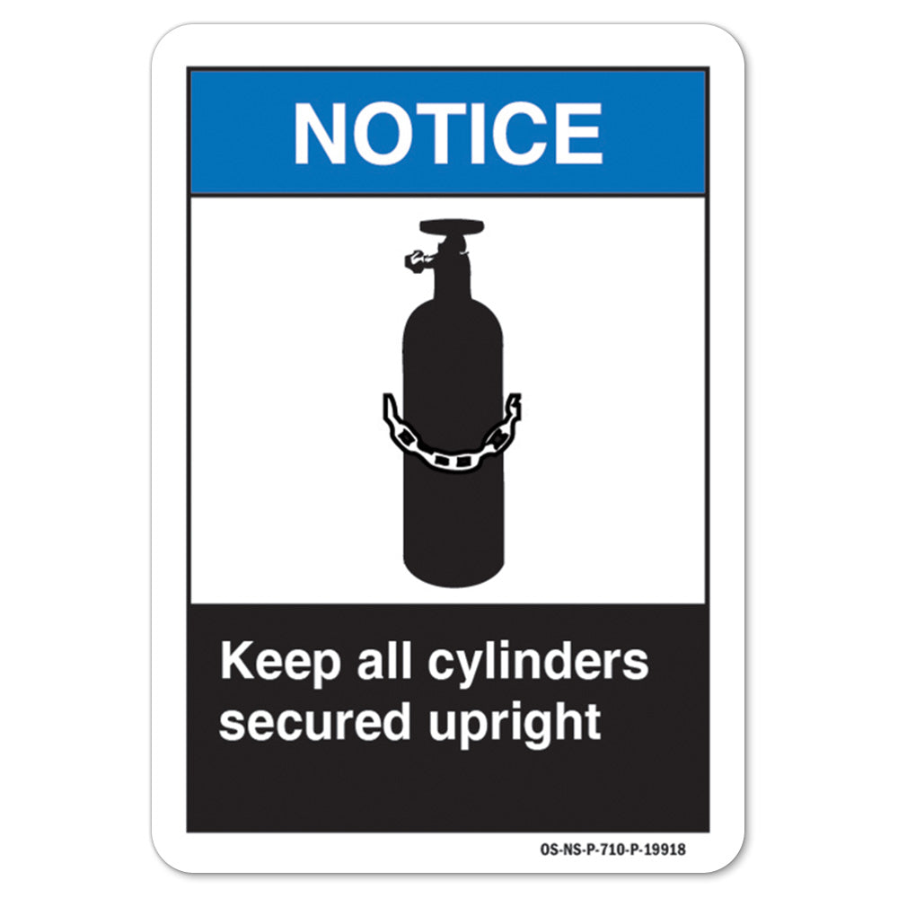 ANSI Notice Sign - Keep All Cylinders Secured Upright | Decal | Protect ...