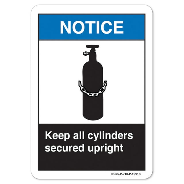 ANSI Notice Sign - Keep All Cylinders Secured Upright | Decal | Protect ...