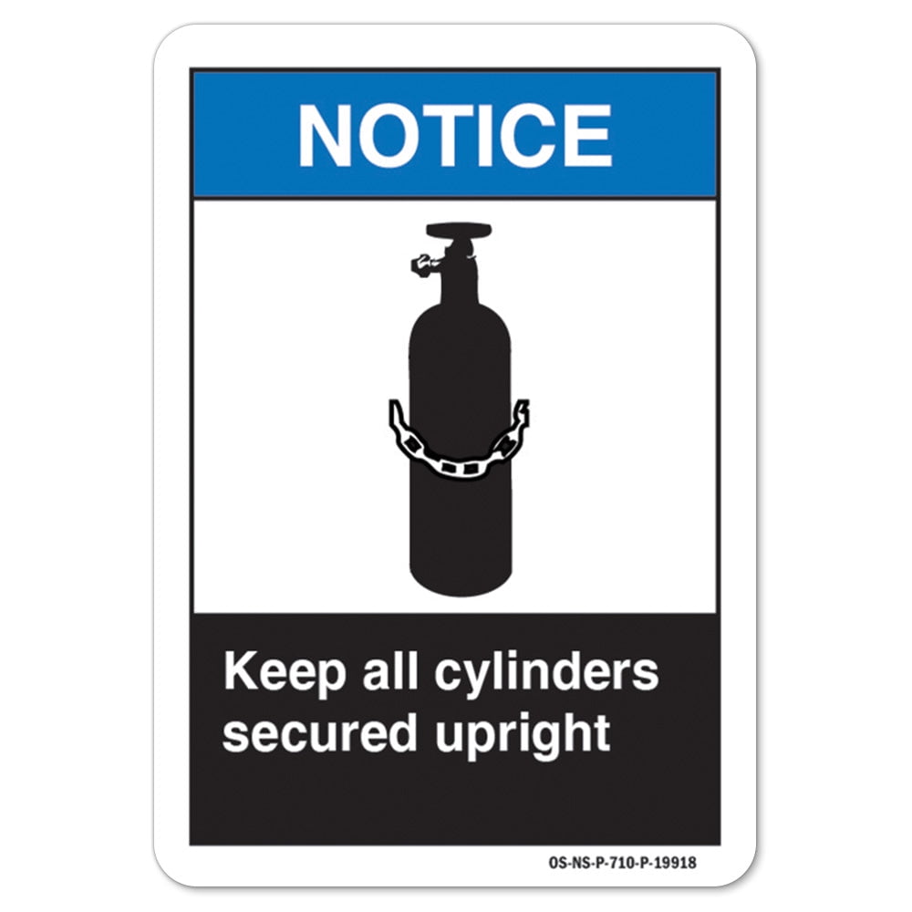 ANSI Notice Sign - Keep All Cylinders Secured Upright | Plastic Sign ...