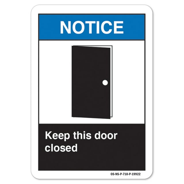 ANSI Notice Sign - Keep This Door Closed | Plastic Sign | Protect Your ...