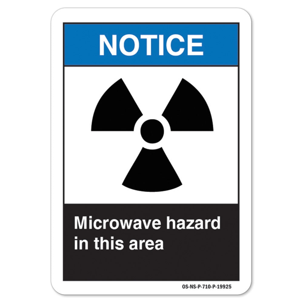 ANSI Notice Sign - Microwave Hazard In This Area | Aluminum Sign ...