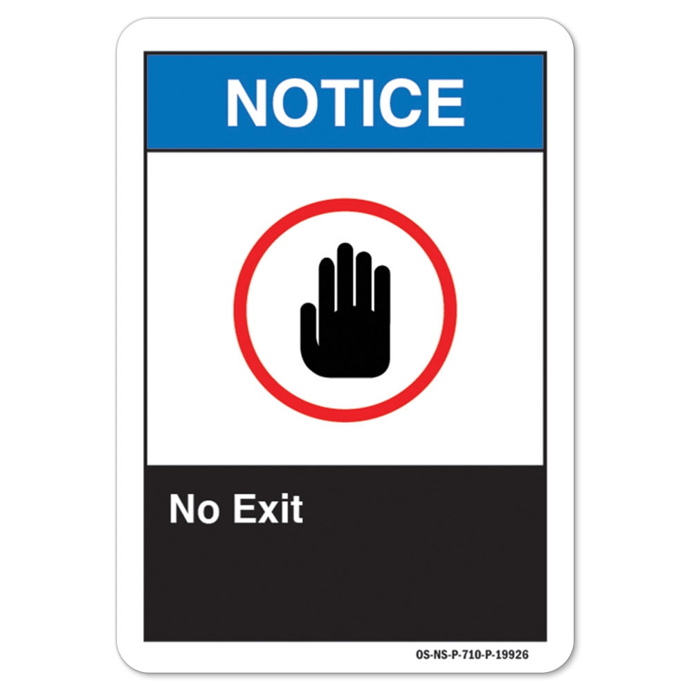 ANSI Notice Sign - No Exit | Decal | Protect Your Business, Work Site ...