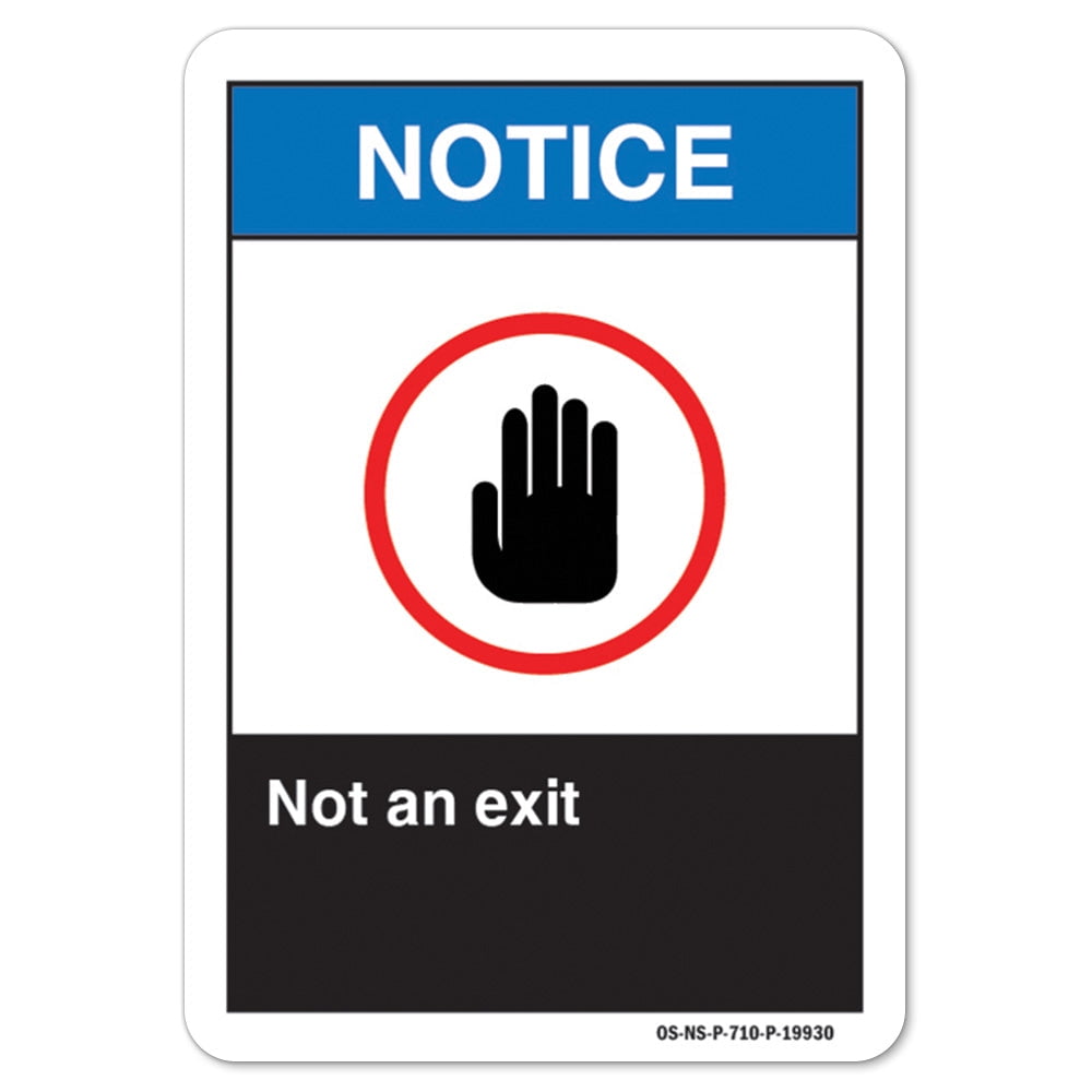 ANSI Notice Sign - Not An Exit | Plastic Sign | Protect Your Business ...