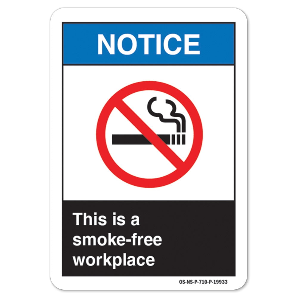 ANSI Notice Sign - Notice This Is A Smoke-Free Workplace | Decal ...