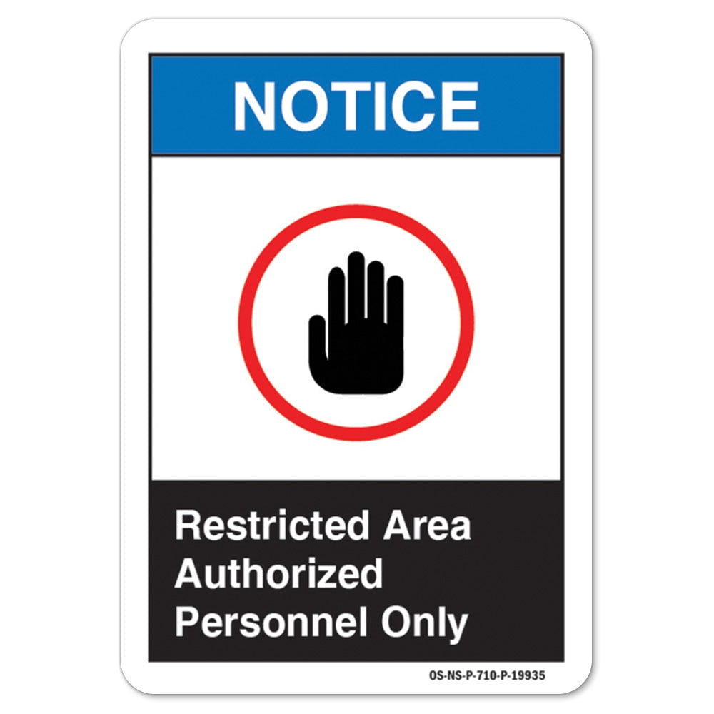 ANSI Notice Sign - Restricted Area Authorized Personnel Only | Decal ...