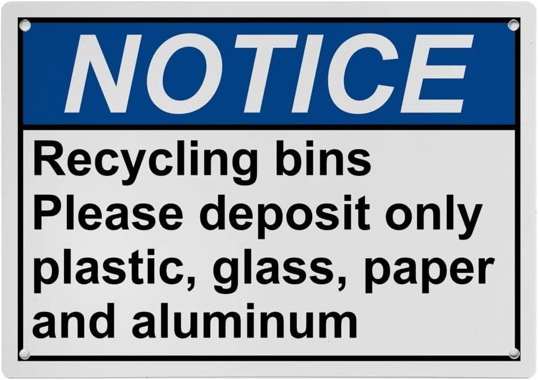 ANSI Recyclable Items Sign - 8"x12" Weatherproof Plastic UV Resistant ...