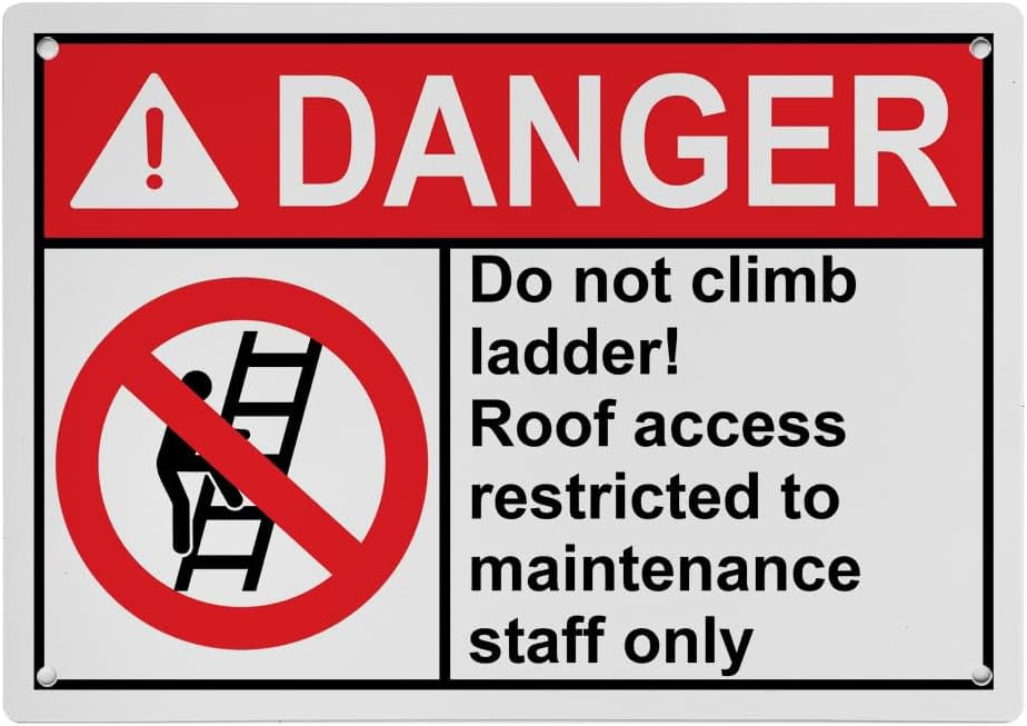 ANSI Tip Hazard No Climb Warning Sign 8"x12" Plastic Weatherproof "Do ...