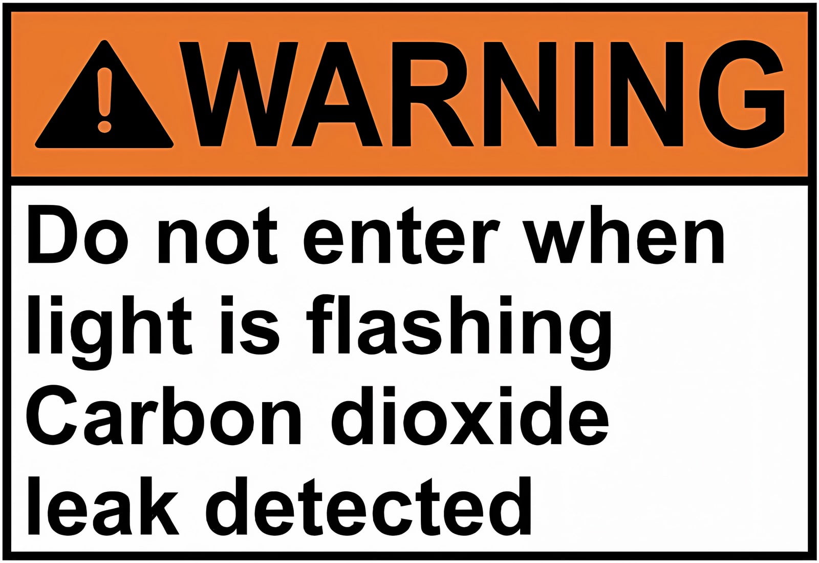 ANSI Warning Do not Enter When Light is Flashing Carbon Gas Line Safety ...