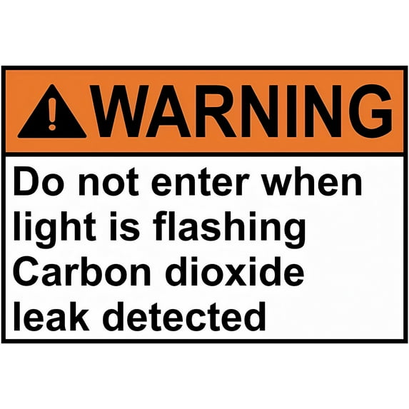 ANSI Warning Do not Enter When Light is Flashing Carbon Gas Line Safety ...