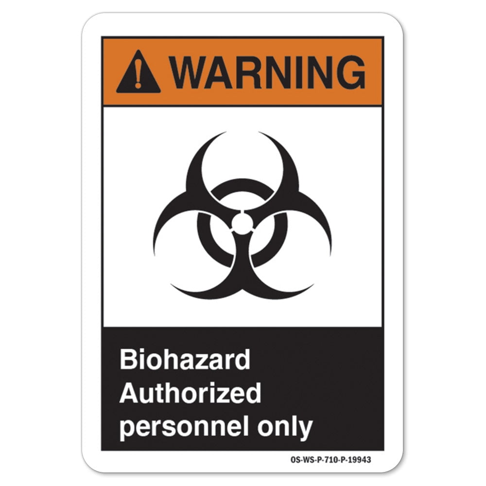 ANSI Warning Sign - Biohazard Authorized Personnel Only | Plastic Sign ...