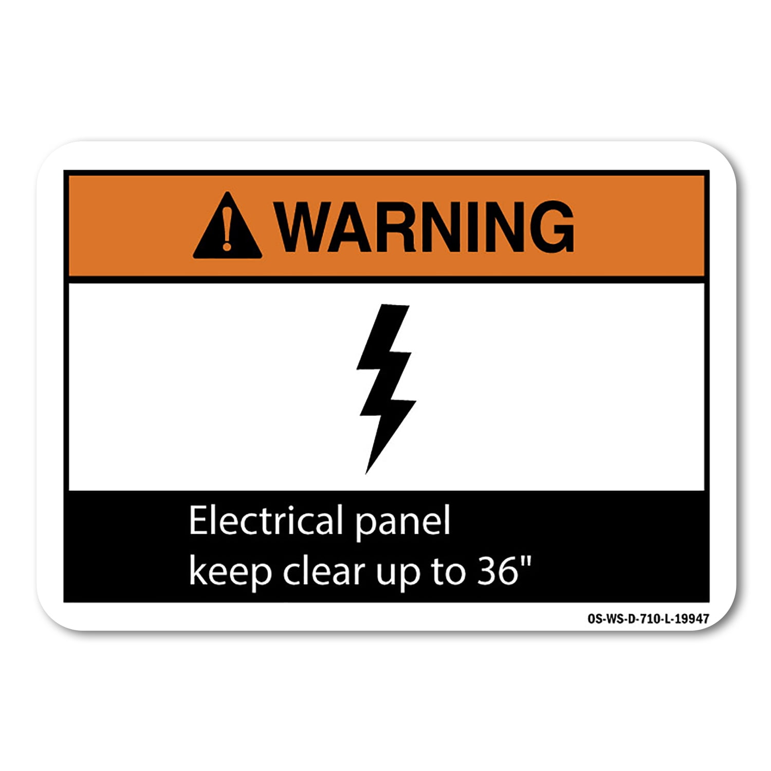 ANSI Warning Sign - Electrical Panel Keep Clear Up To 36 | Aluminum ...