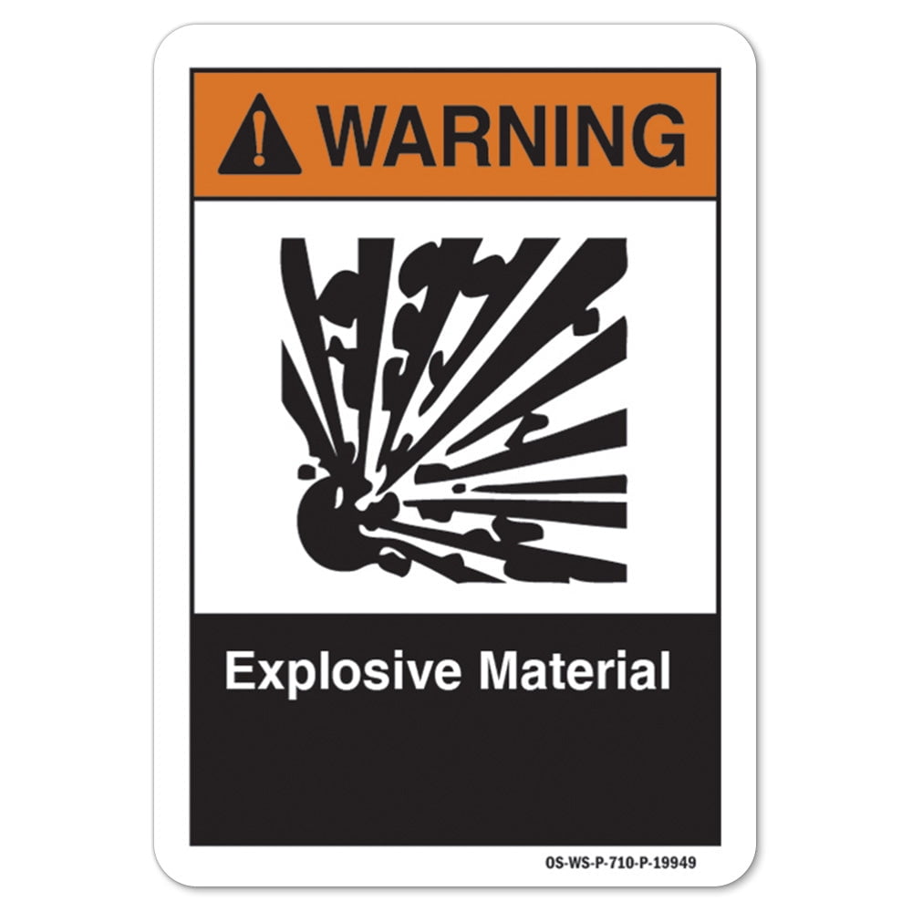 ANSI Warning Sign - Explosive Material | Decal | Protect Your Business ...