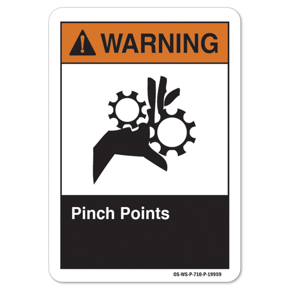 ANSI Warning Sign - Pinch Points | Plastic Sign | Protect Your Business ...