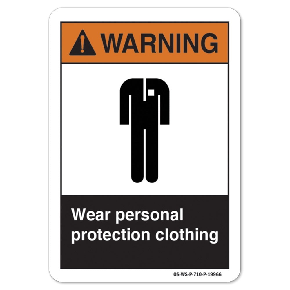 ANSI Warning Sign - Wear Personal Protection Clothing | Decal | Protect ...