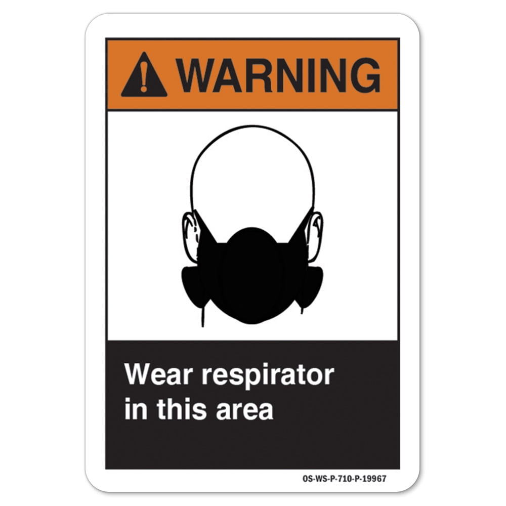 ANSI Warning Sign - Wear Respirator In This Area | Peel And Stick Wall ...