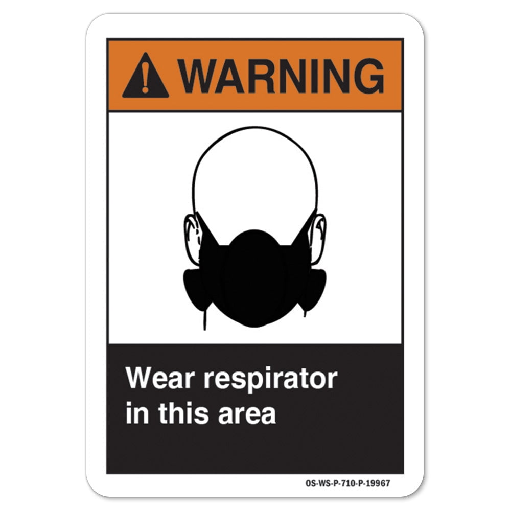 ANSI Warning Sign - Wear Respirator In This Area | Aluminum Sign ...