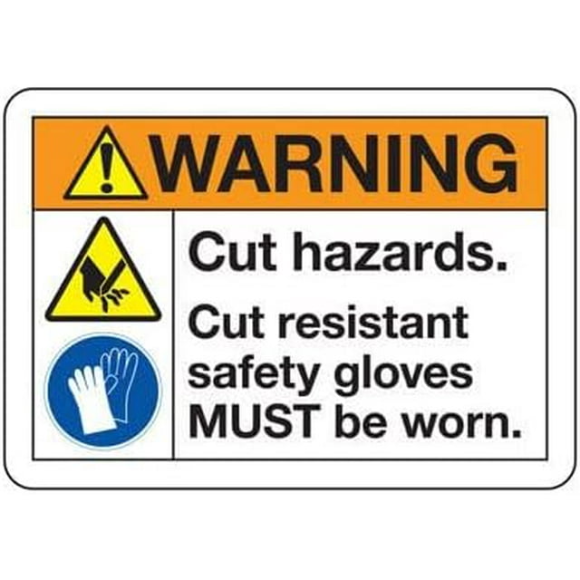 ANSI Warning Signs - Cut Hazards Safety & Compliance Signs/OSHA & ANSI ...