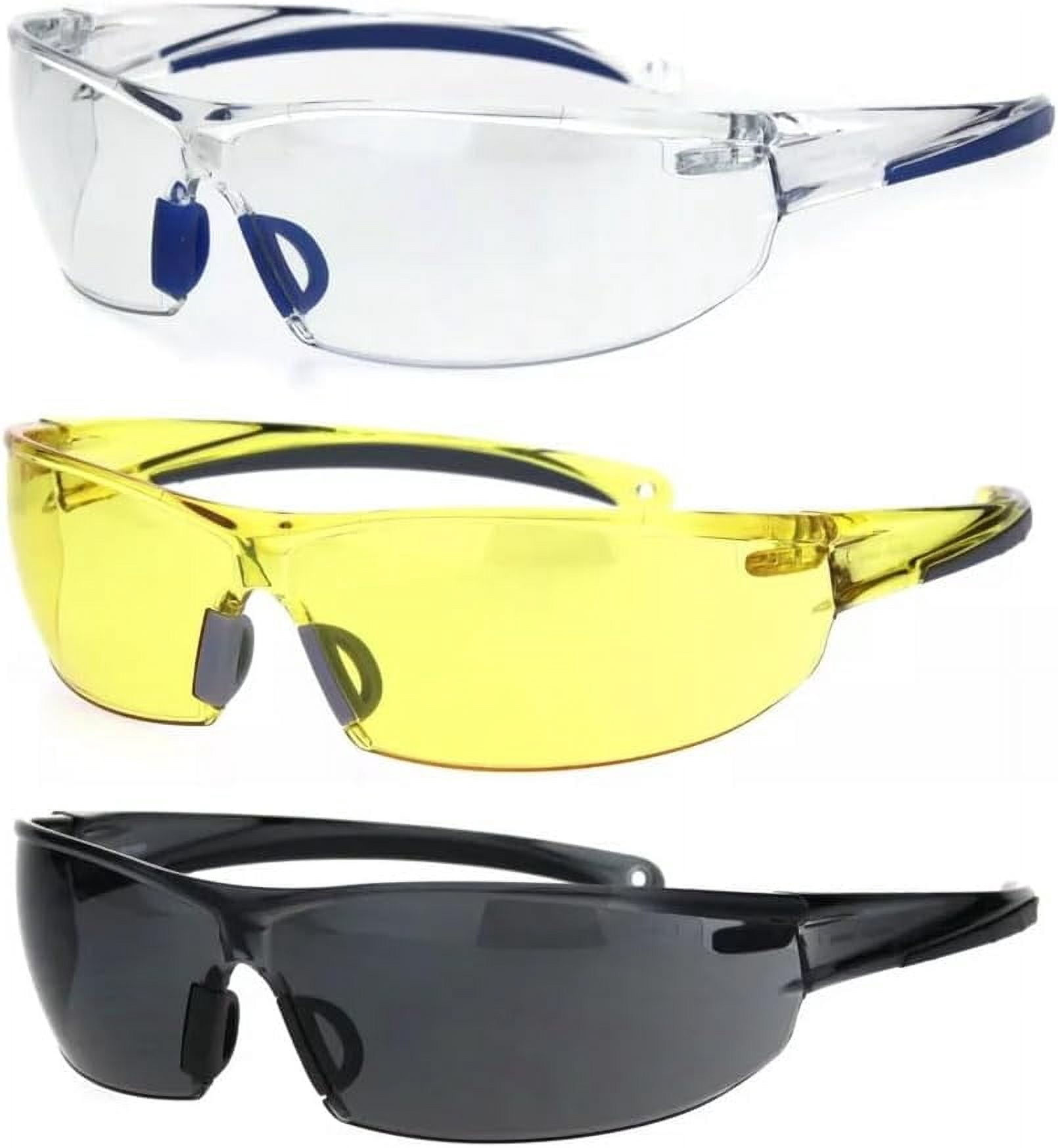 ANSI Z87.1 Wrap Around Mens Shatterproof Safety Glasses - Walmart.com