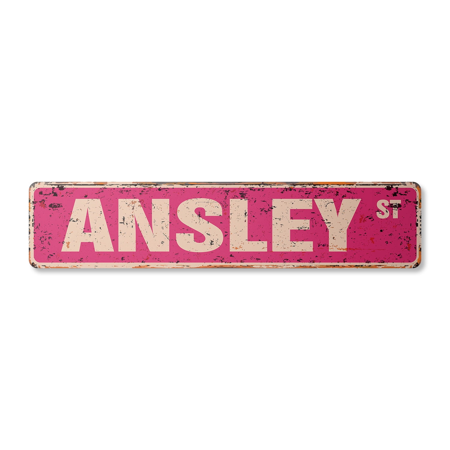 ANSLEY Vintage Plastic Street Sign Childrens Name Room Sign | Indoor ...