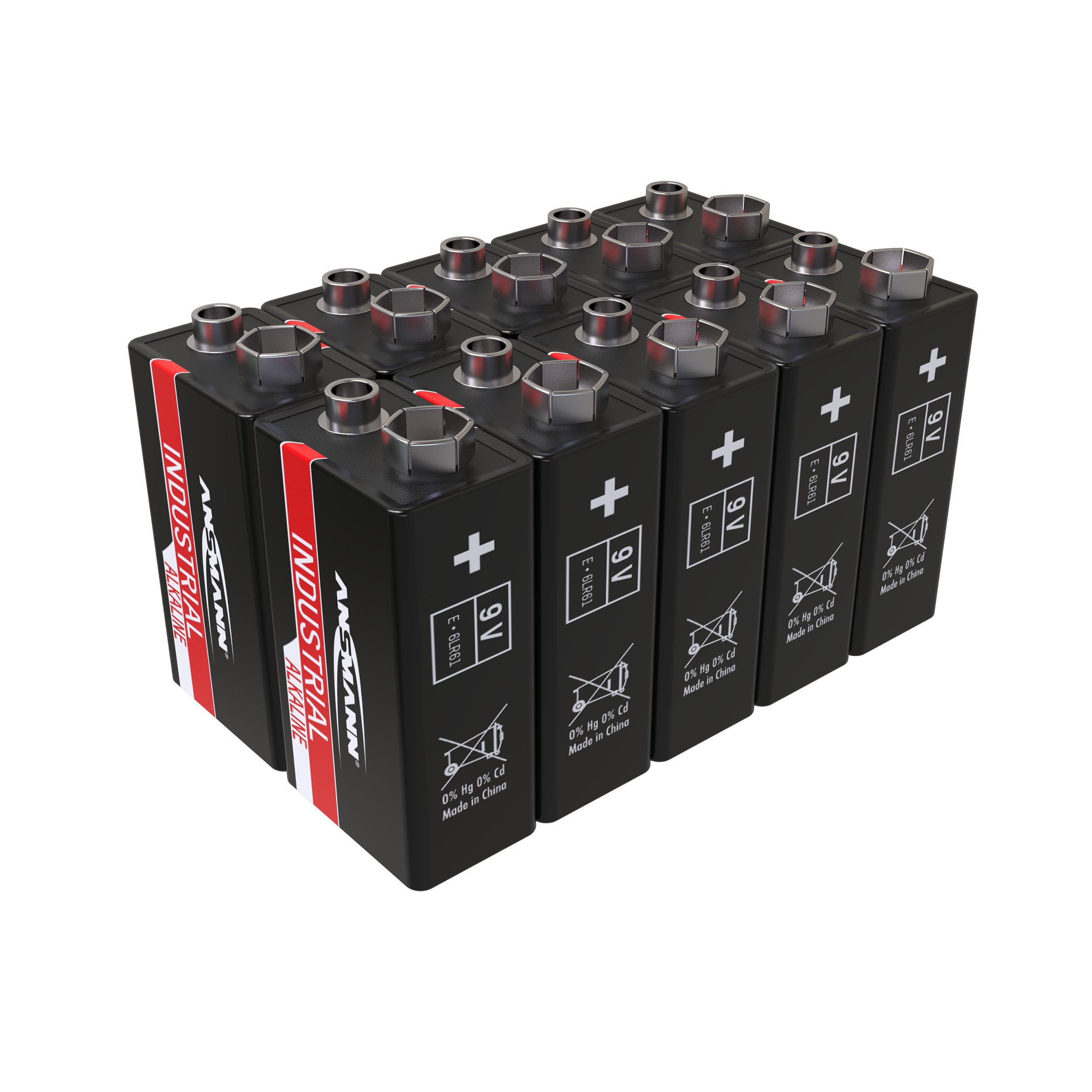 ANSMANN 9V Industrial Alkaline Batteries Long Lasting High Capacity ...