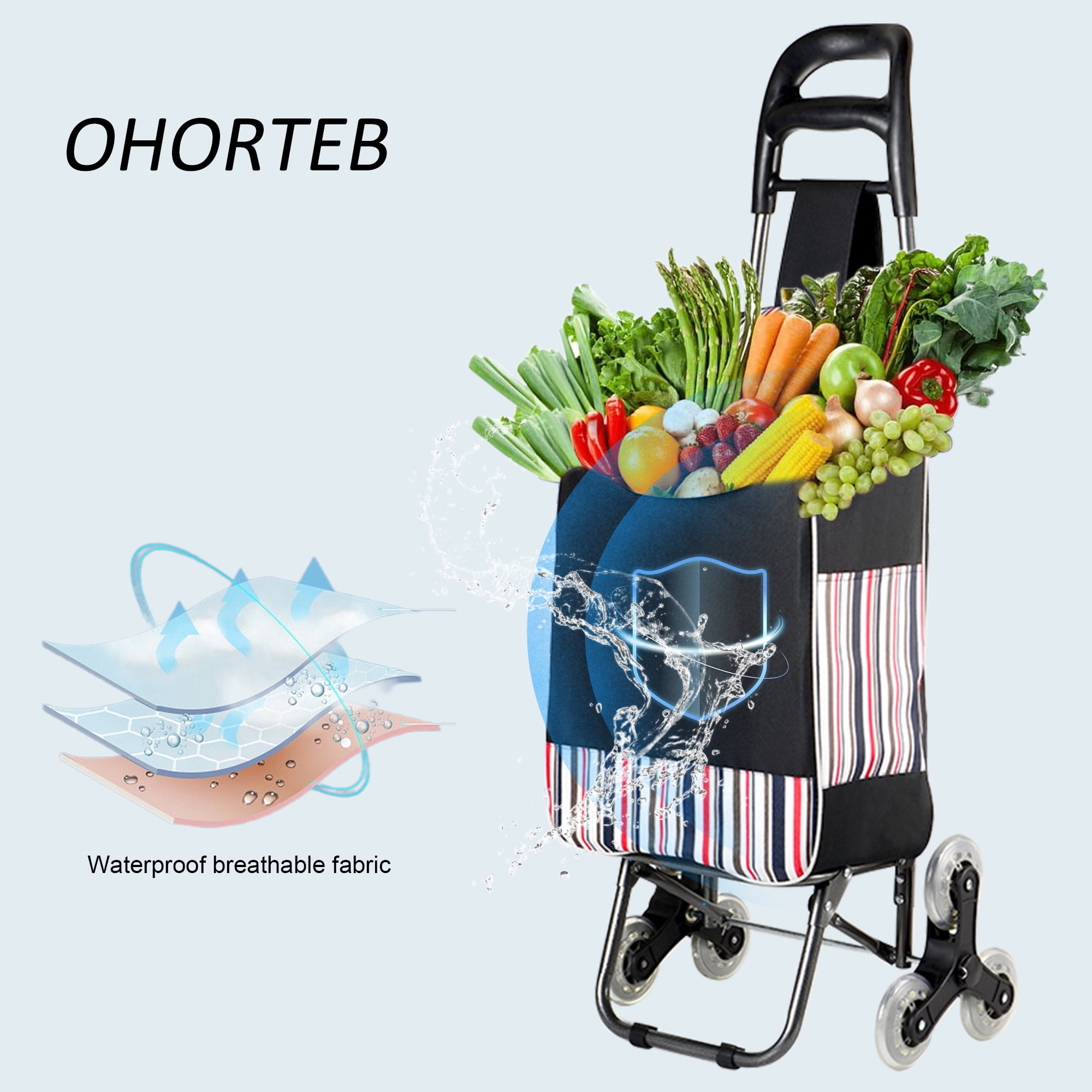 OHORTEB Collapsible Foldable Wagon, Beach Cart Capacity, Heavy Duty ...