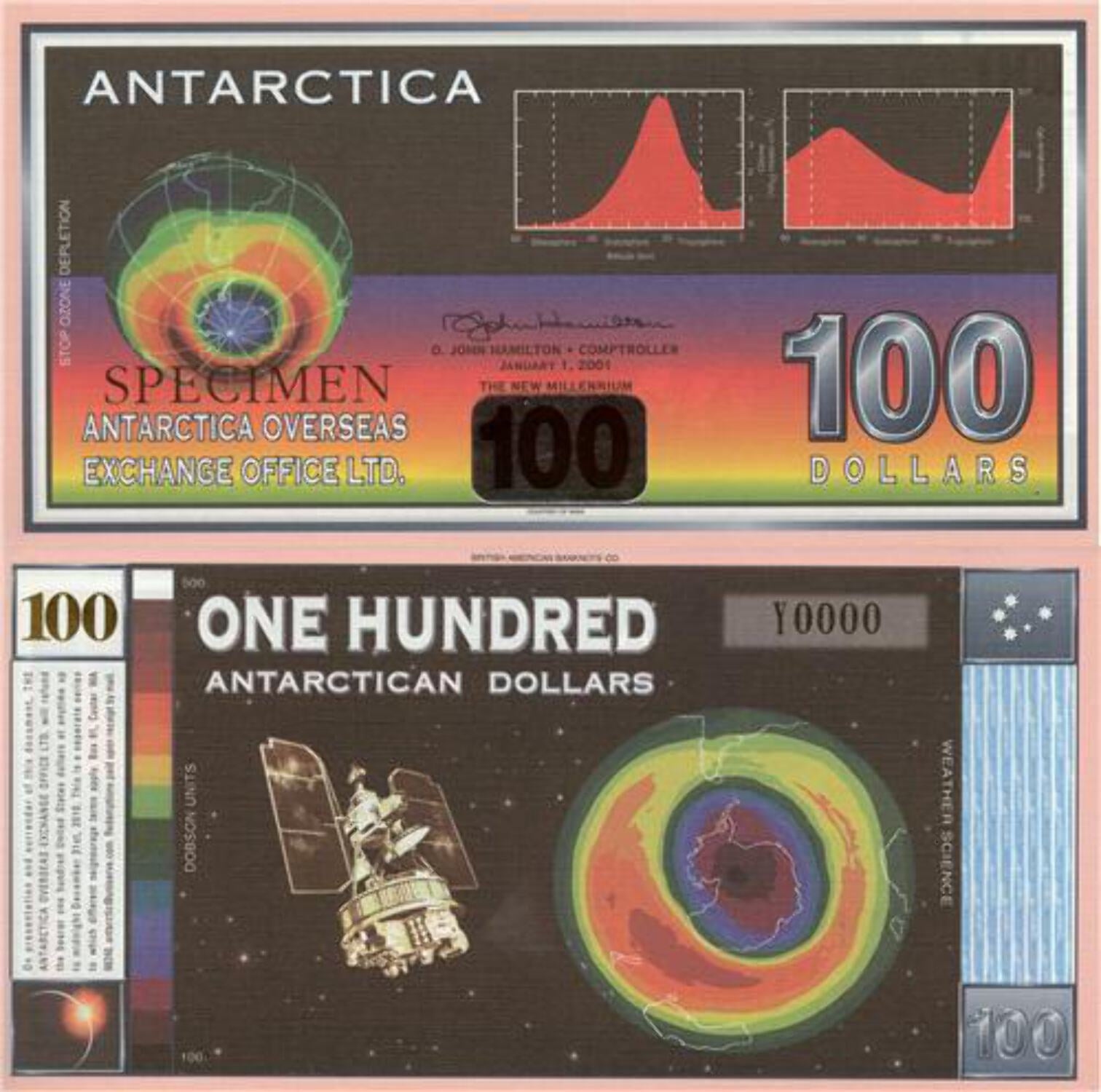 ANTARTICAN 100 DOLLAR BILL GLOSSY POSTER PICTURE PHOTO money currency ...