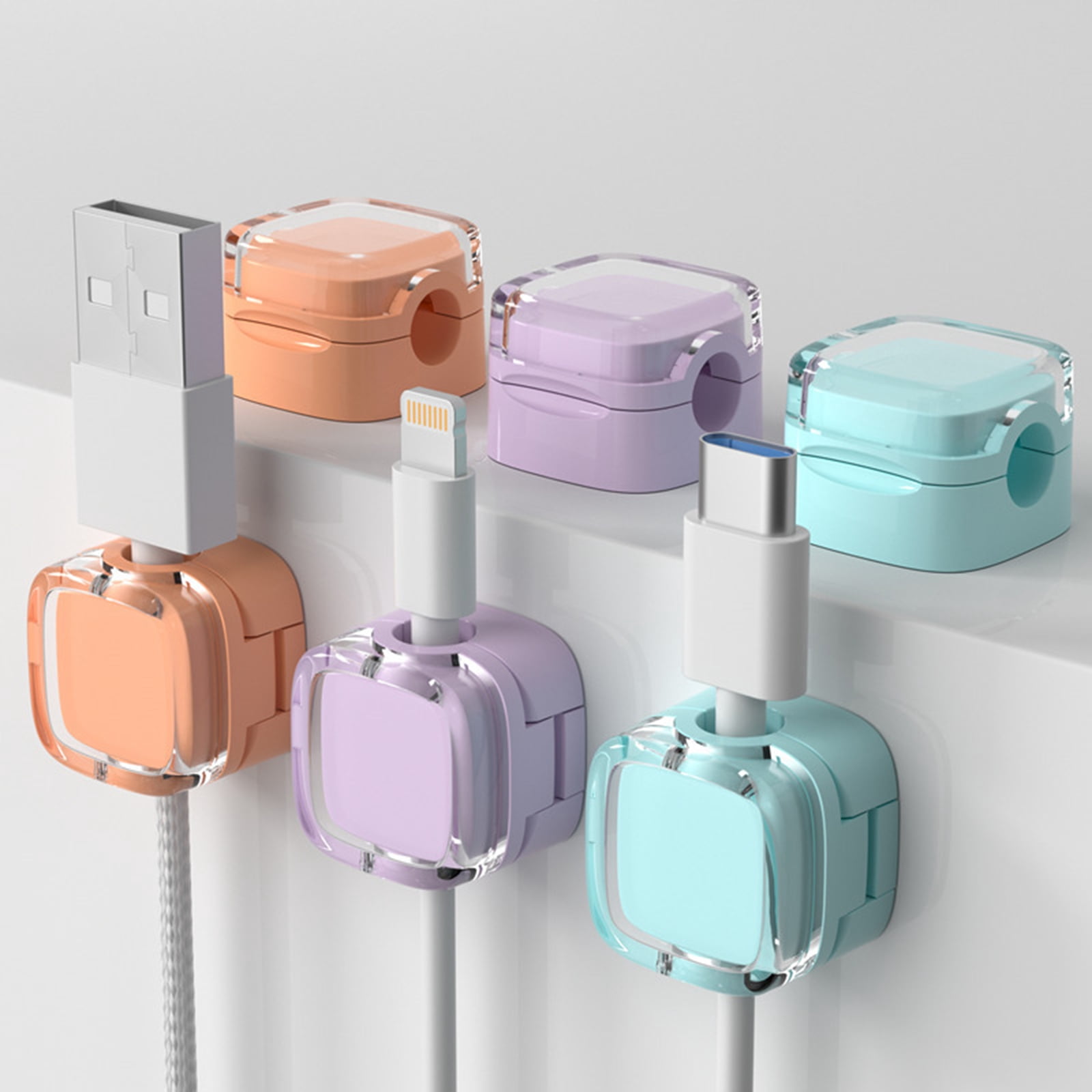 ANTBABA 6 Pack Magnetic Cable Clips Adjustable Adhesive Cord Holder ...