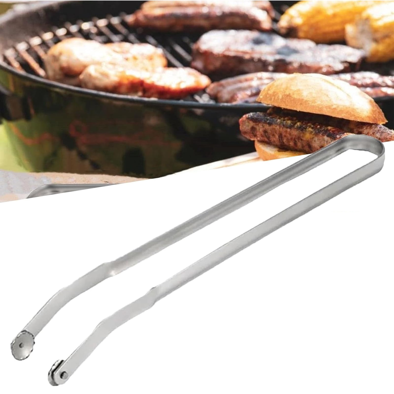 ANTBABA BBQ Sausage Turning Tongs, Long Handle Stainless Steel BBQ ...