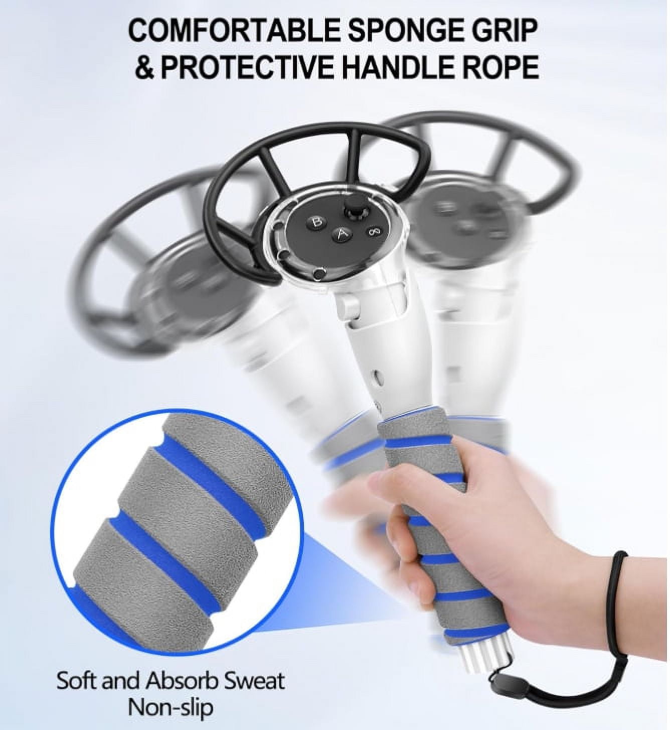 ANTBABA Long Arms Handle Attachments for Meta Quest 3 Controller, Dual ...