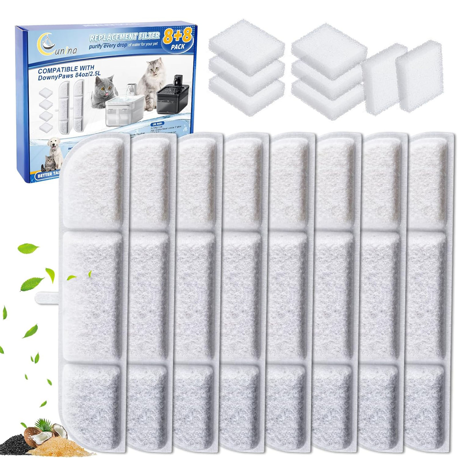 ANTBABA Pet Water Dispenser Filter Element Cat Water Filter Cotton ...