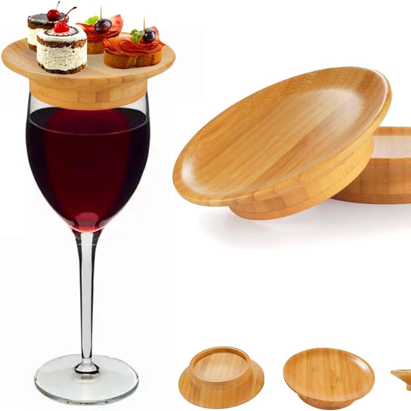 ANTBABA Wine Glass Covers Wood Drinking Glass Covers Toppers for Party ...