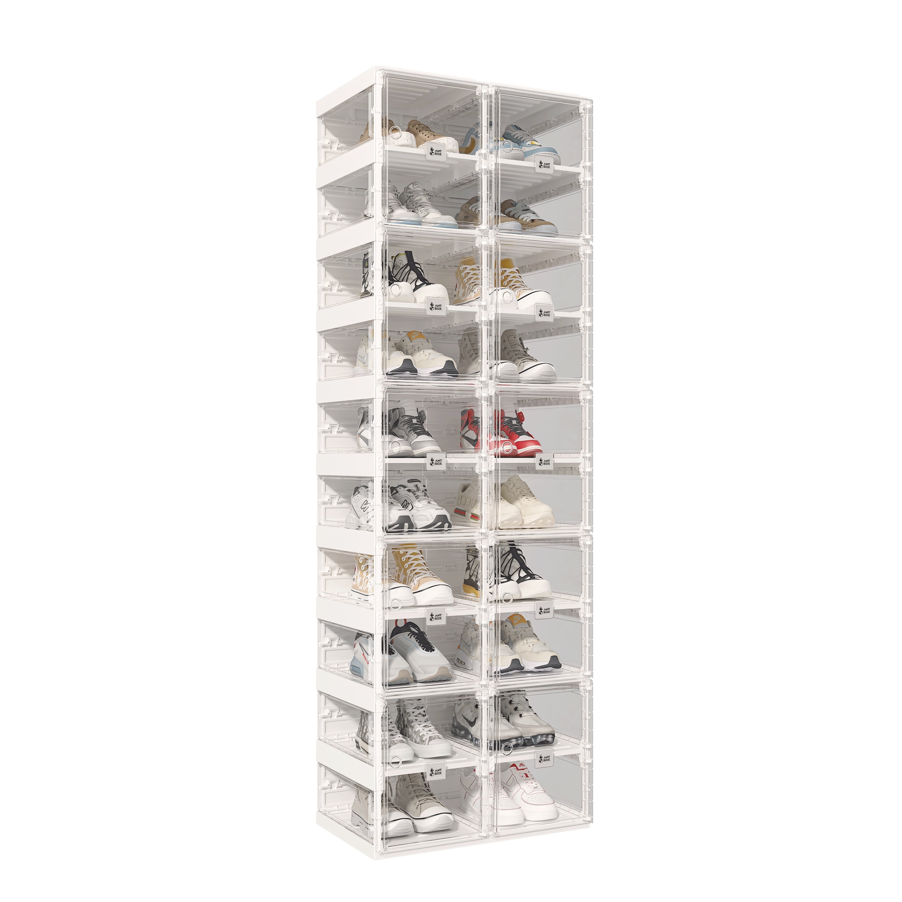 VIPBOX 10 Tiers 20 Pairs Portable Shoe Organizer with Clear Magnetic ...