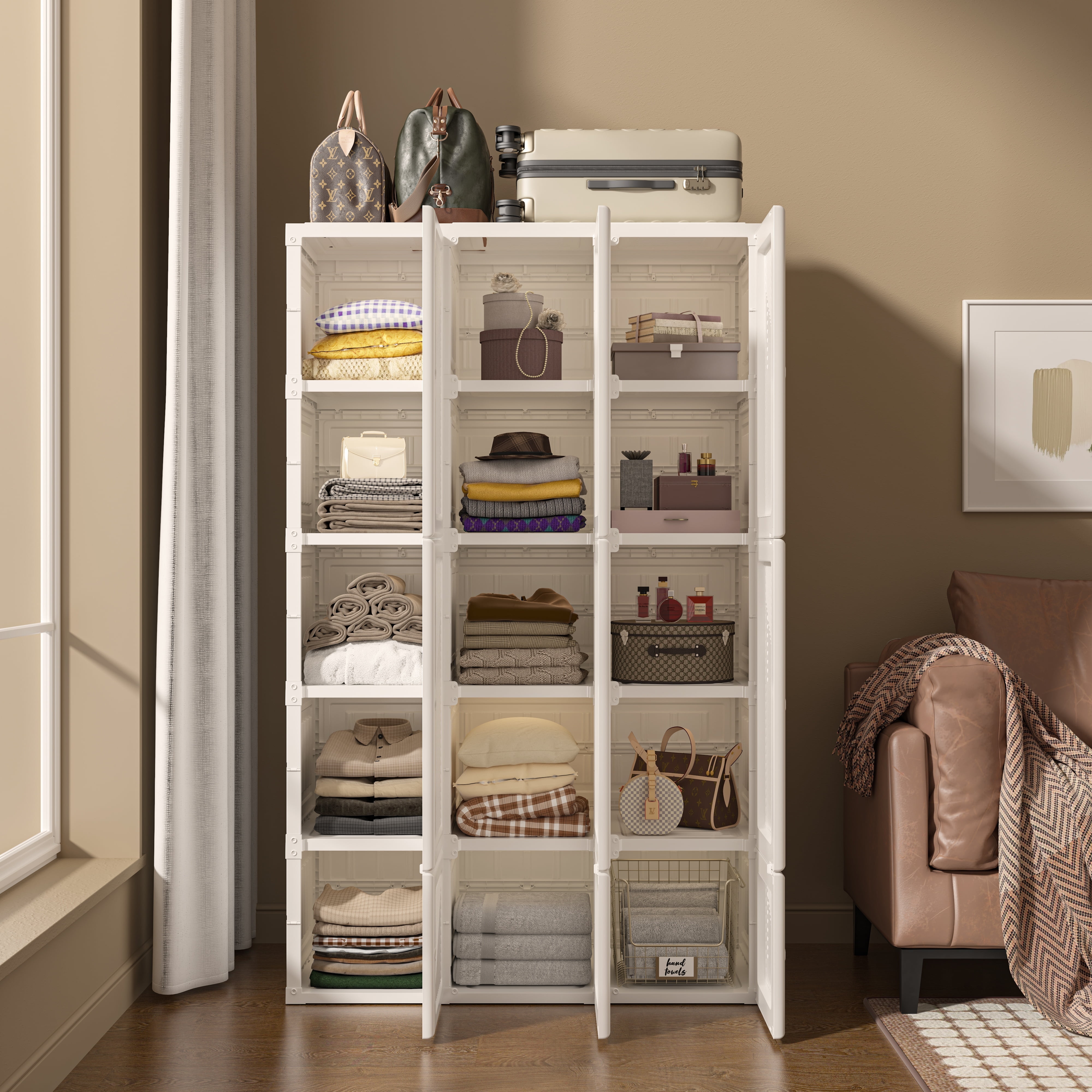 ANTBOX Portable Closet, Foldable Plastic Armoire Wardrobe with Magnetic ...