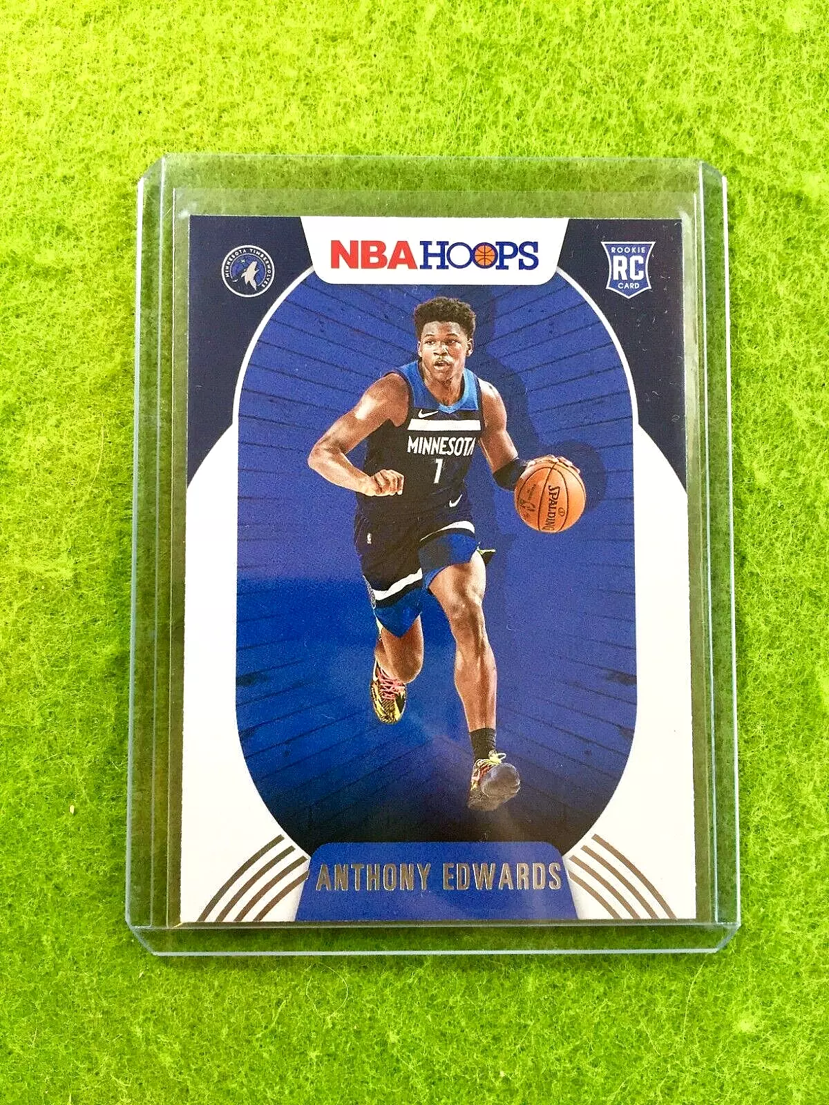 ANTHONY EDWARDS ROOKIE CARD JERSEY #1 TIMBERWOLVES 2020-21 Hoops ...