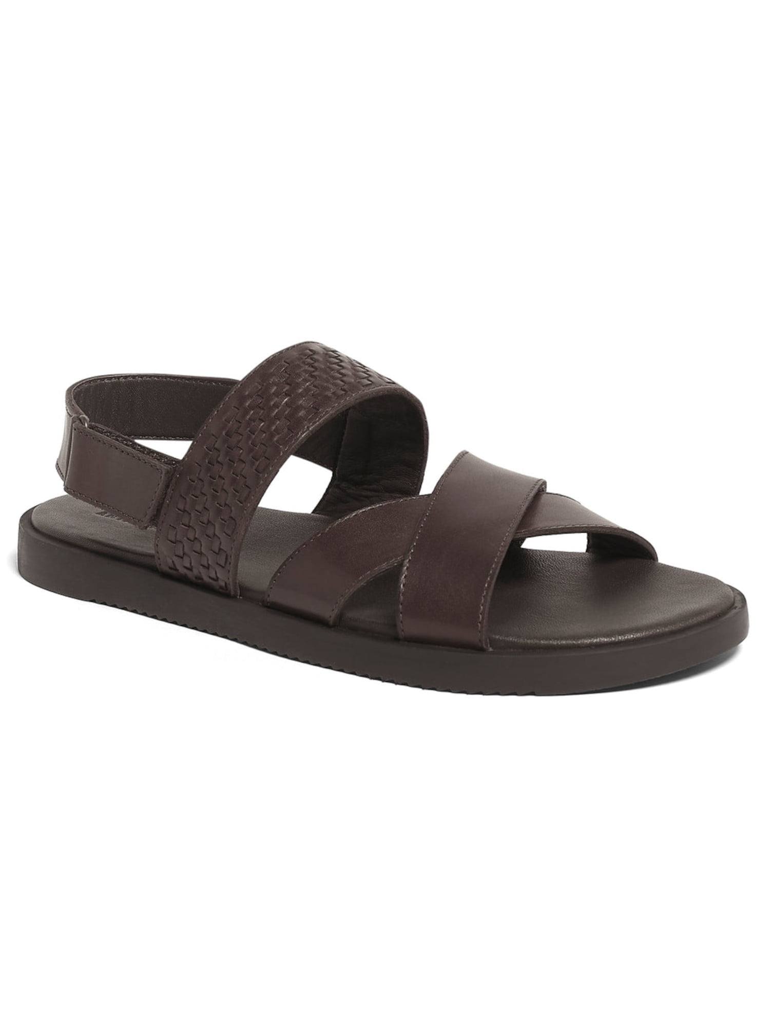 ANTHONY VEER ESSENTIALS Mens Brown Cross Straps Woven Padded Mumbai ...