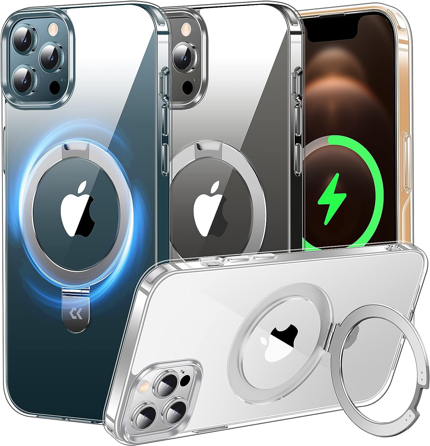 ANTHOUSE Magnetic Clear for iPhone 12 Pro Max Case with Invisible Stand ...