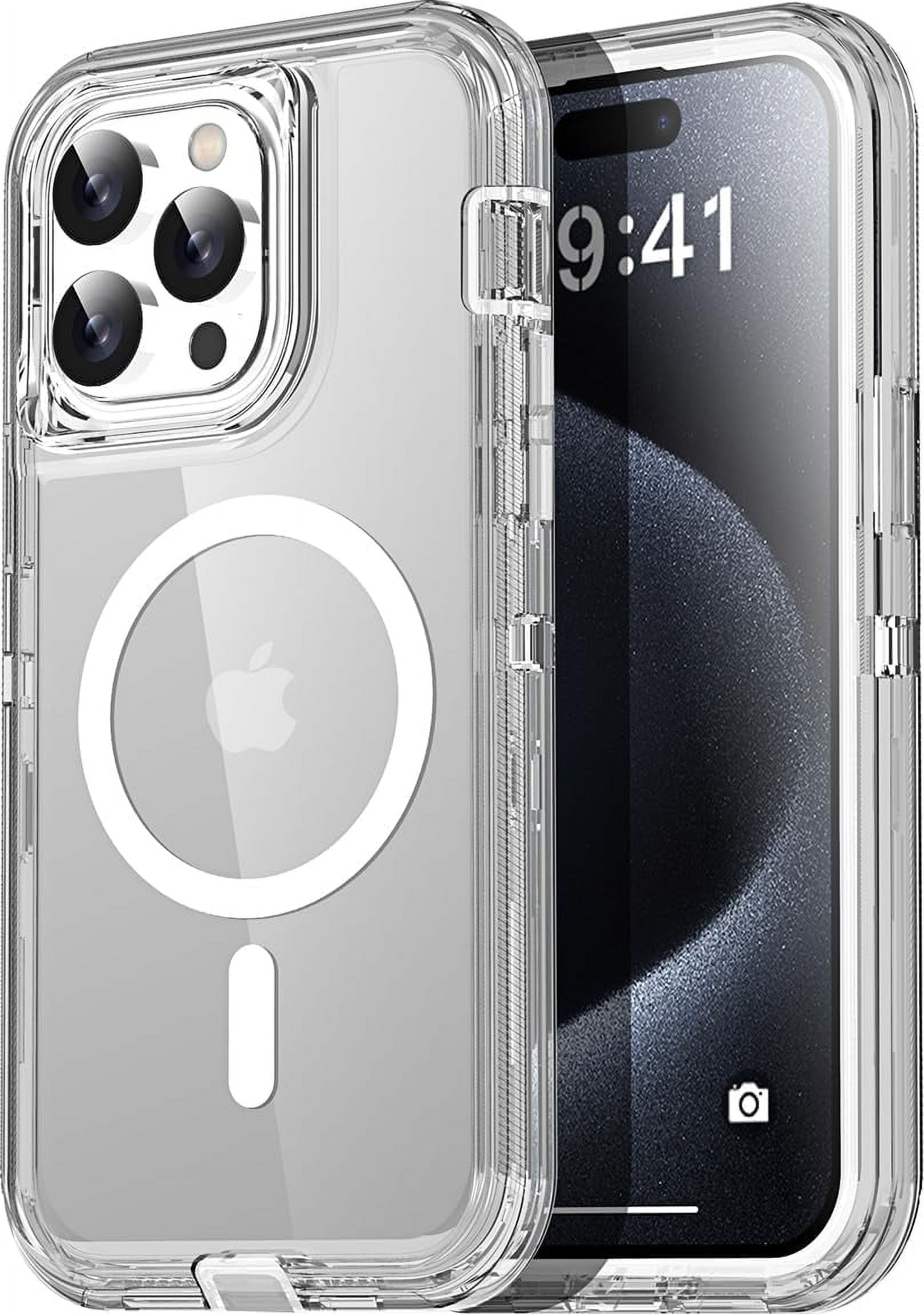 ANTHOUSE for iPhone 16 Pro Max Case Clear Compatible with MagSafe 3 in 1 Heavy Duty Drop ...